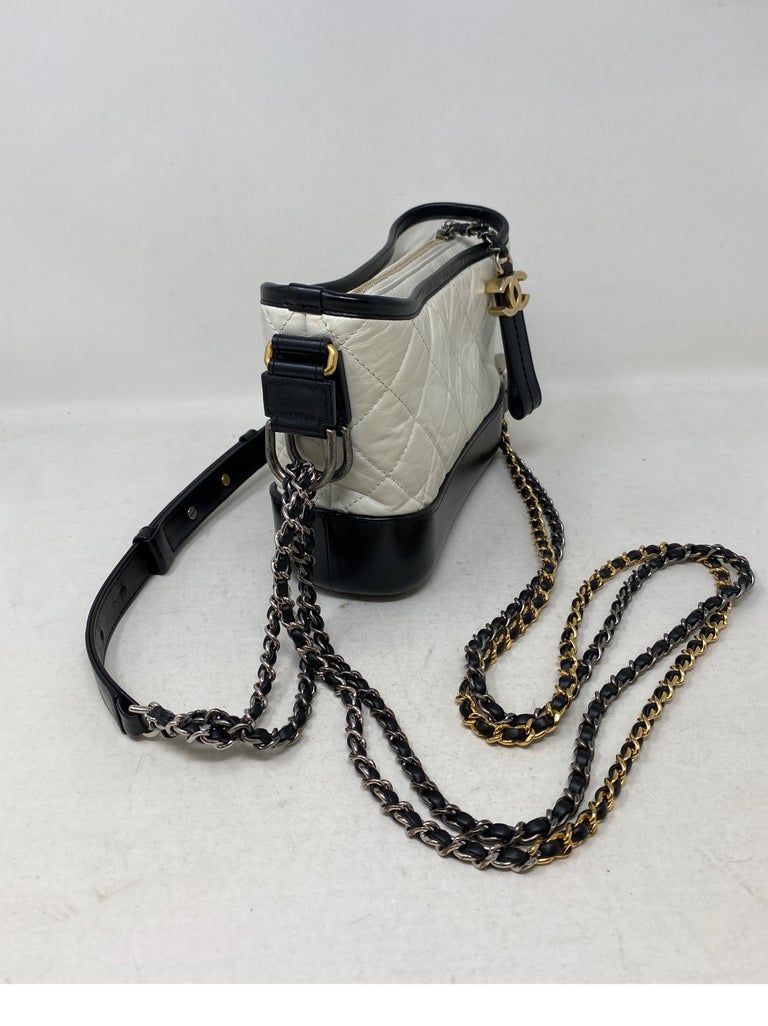 Chanel White and Black Gabrielle Bag at 1stDibs