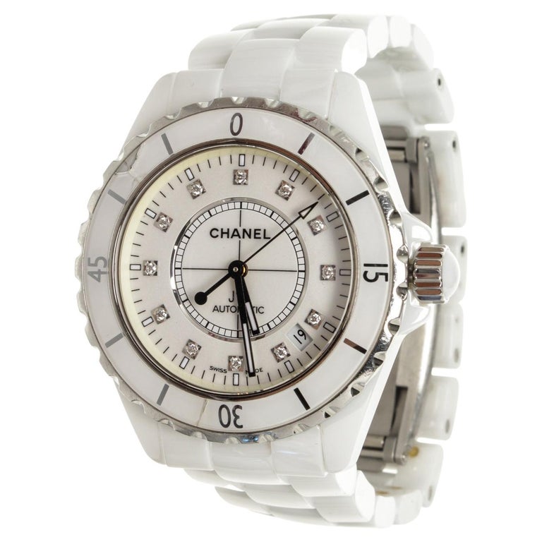 Chanel White Ceramic J12 Automatic Watch For Sale at 1stDibs