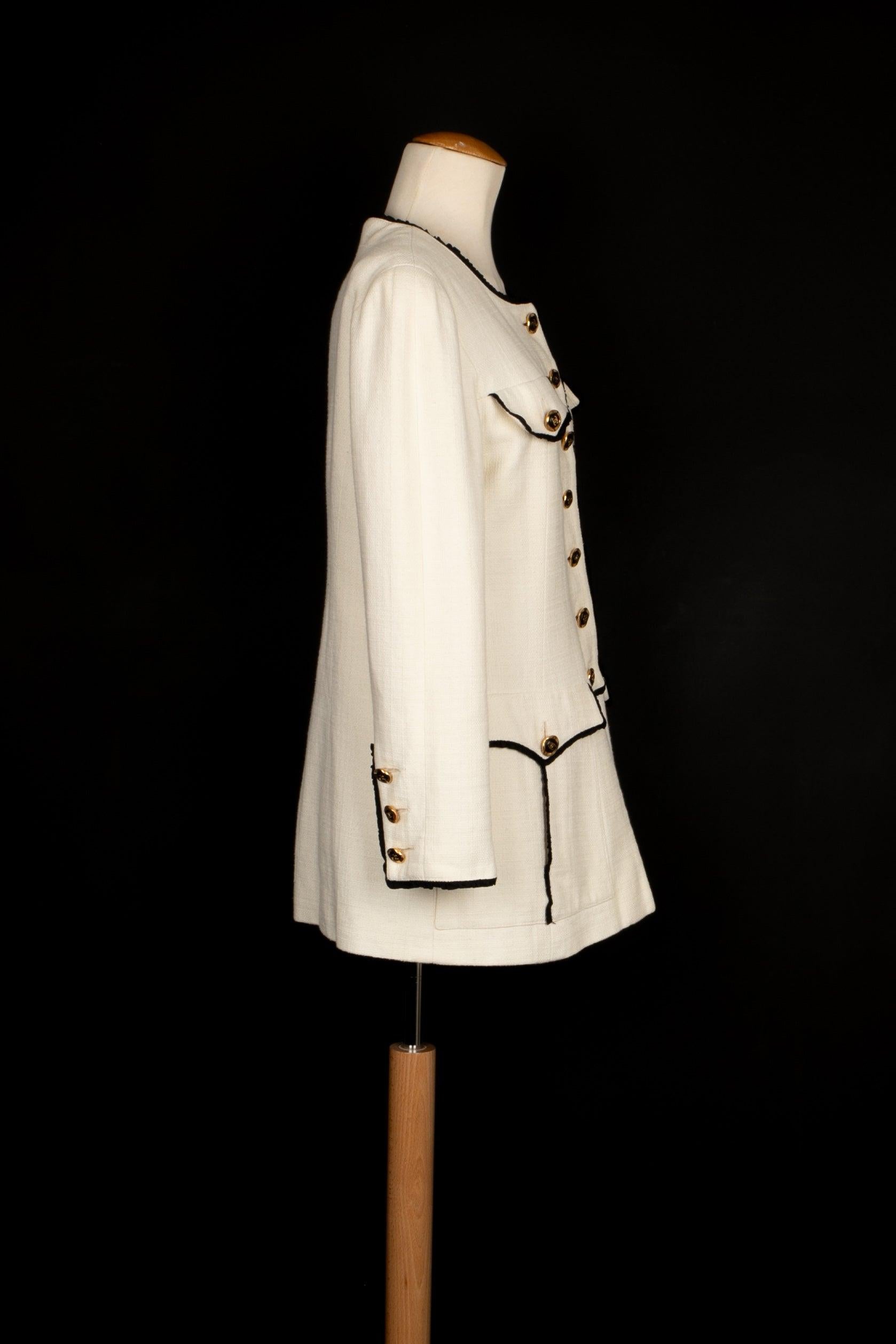 Chanel White Cotton Jacket at 1stDibs
