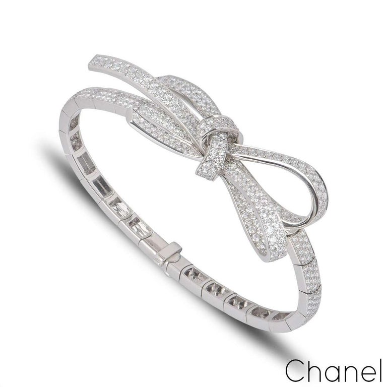 Chanel White Gold Diamond Ruban Bracelet J3882 at 1stDibs | chanel ...