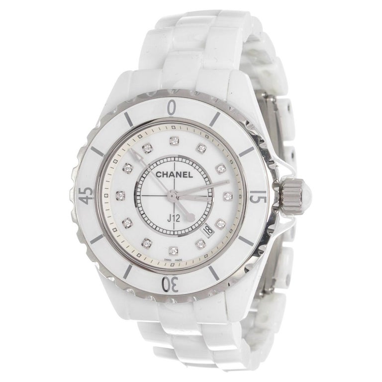 Chanel White J12 Pave Quartz Watches at 1stDibs