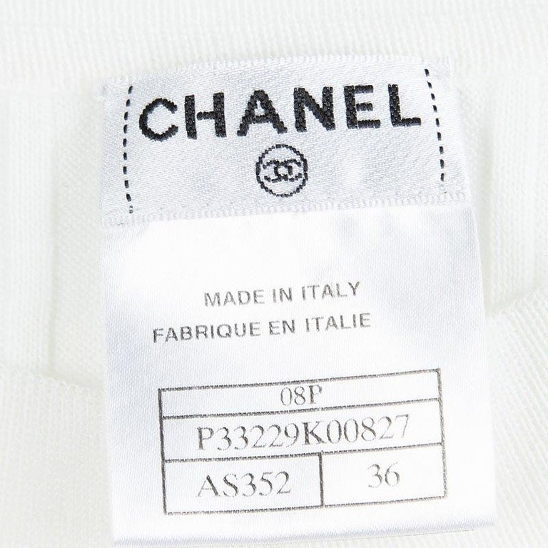 Chanel White Knit Rib Knit Layered Long Sleeve Detail Top S For Sale at ...