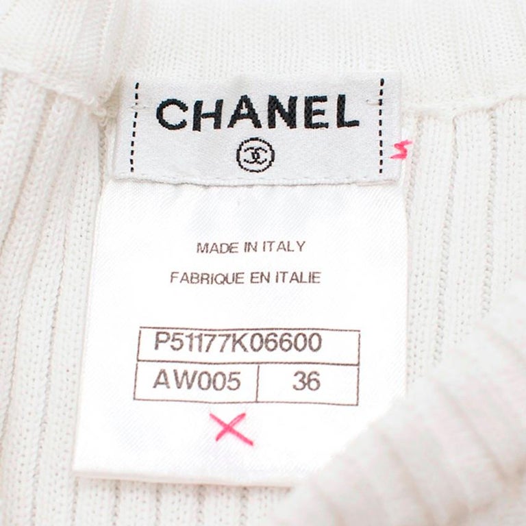 Chanel White Knit Sleeveless Top US 4 at 1stDibs | chanel knit top
