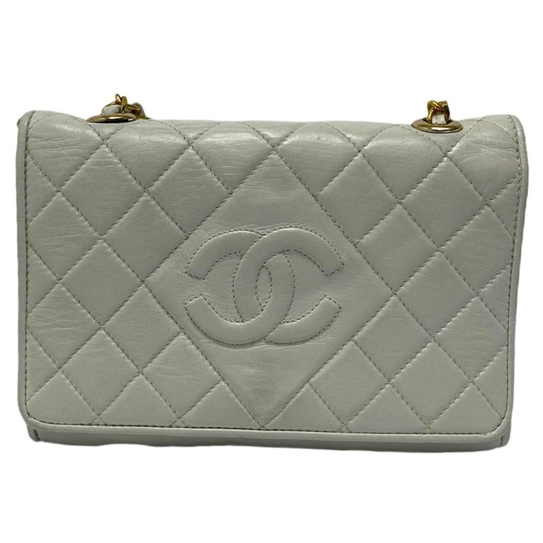 Chanel White Leather Bag For Sale at 1stDibs
