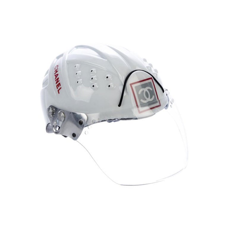 Chanel White Logo Vintage Mountaineer Helmet Limited Edition Novelty ...
