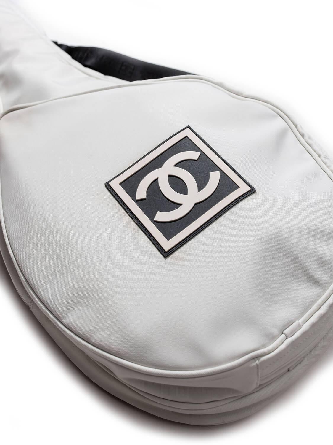 Chanel White Nylon Sport Canvas Tennis Racquet Cover Bag For Sale at ...