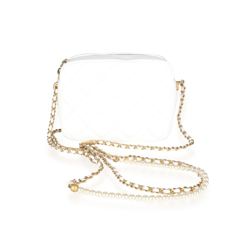 Chanel White Quilted Lambskin Mini Perfect Fit Camera Bag at 1stDibs