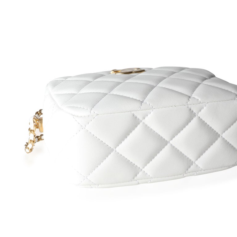 Chanel White Quilted Lambskin Mini Perfect Fit Camera Bag at 1stDibs