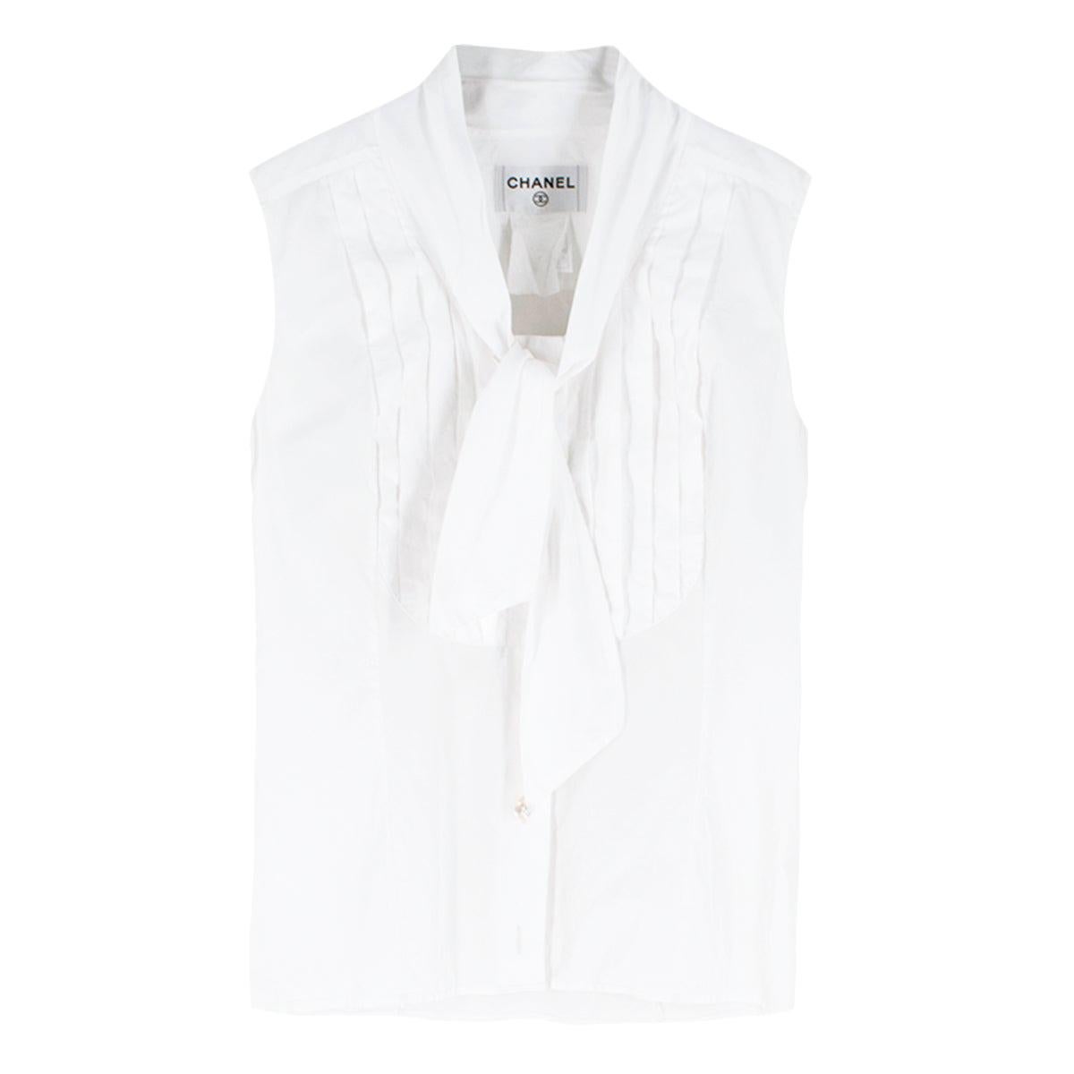 Chanel 2019 White Shirt Runway Piece NEW 40FR at 1stdibs