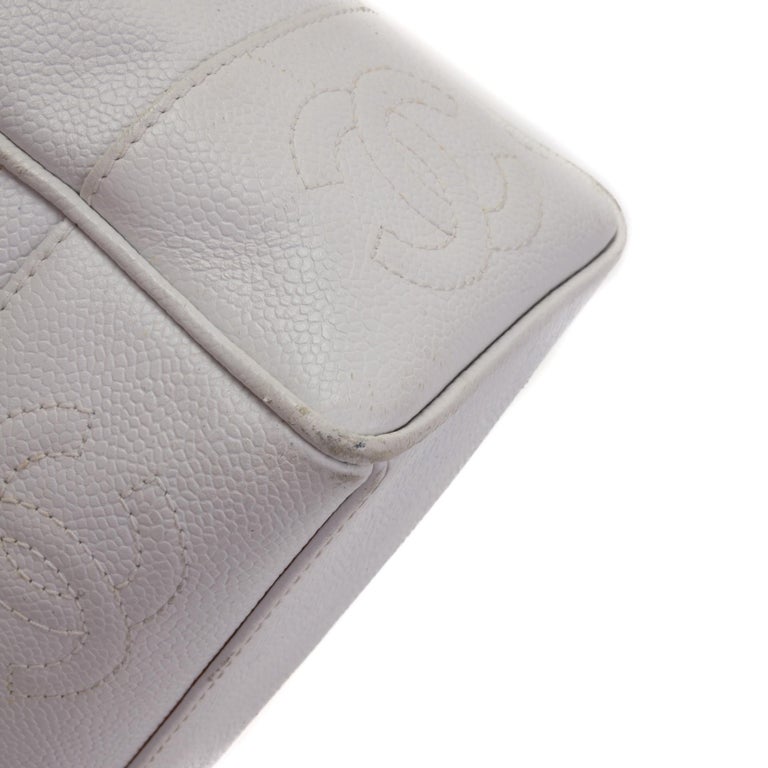 Chanel White Triple Coco CC Shoulder Bag For Sale at 1stDibs