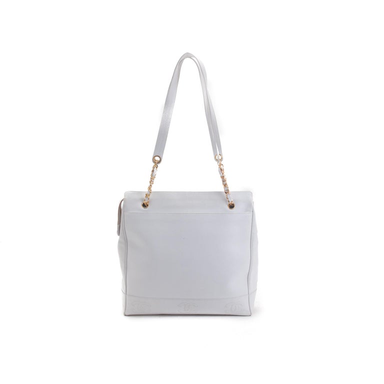 Chanel White Triple Coco CC Shoulder Bag For Sale at 1stDibs