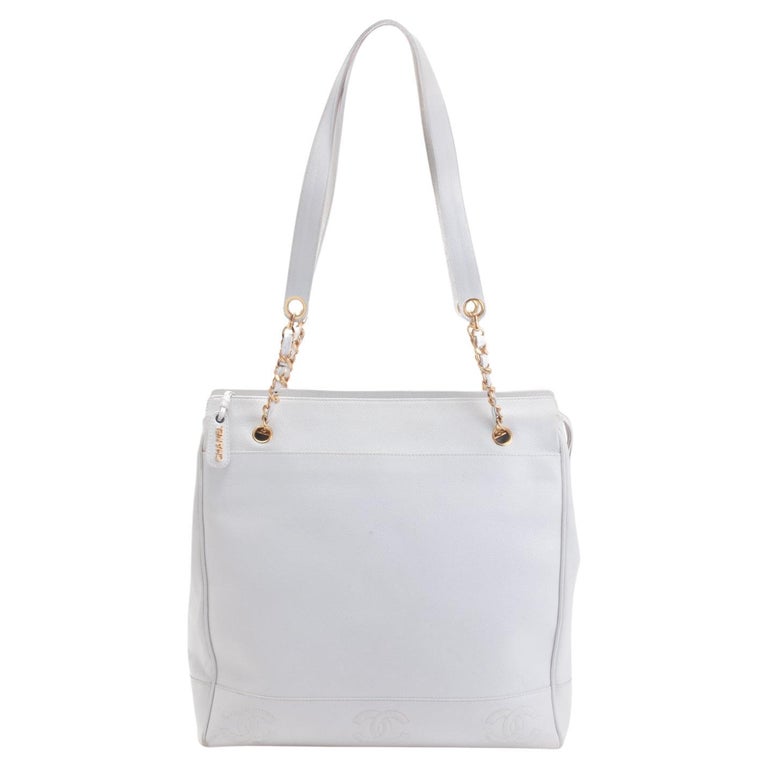 Chanel White Triple Coco CC Shoulder Bag For Sale at 1stDibs