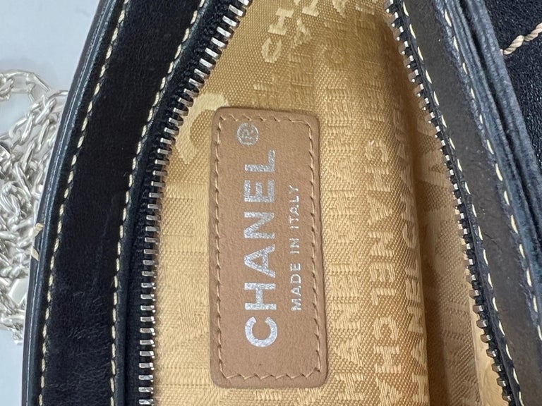CHANEL Wild Stitch Quilted Lambskin Black Clutch Crossbody Bag For Sale ...
