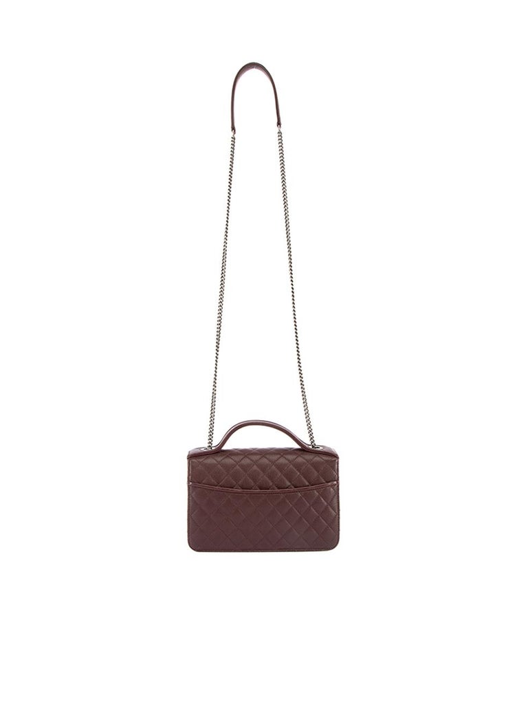 Chanel Women's Burgundy Mini University CC Flap Bag For Sale at 1stDibs