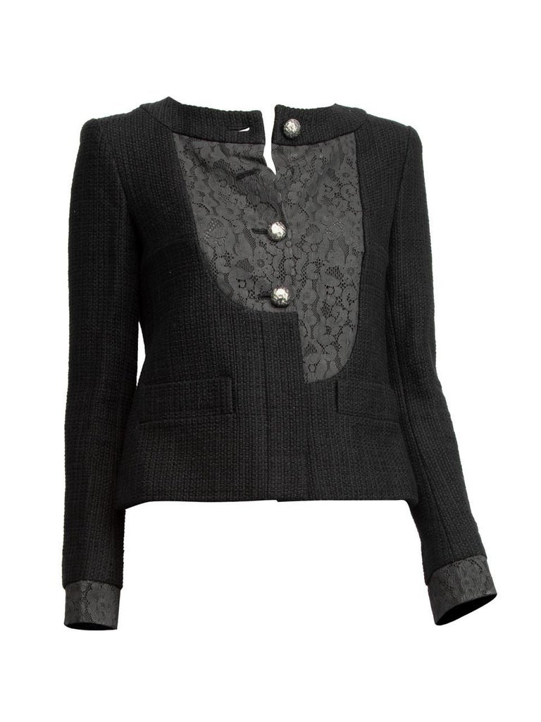 Chanel Women's Vintage Black Chanel Two Piece Suit For Sale at 1stDibs