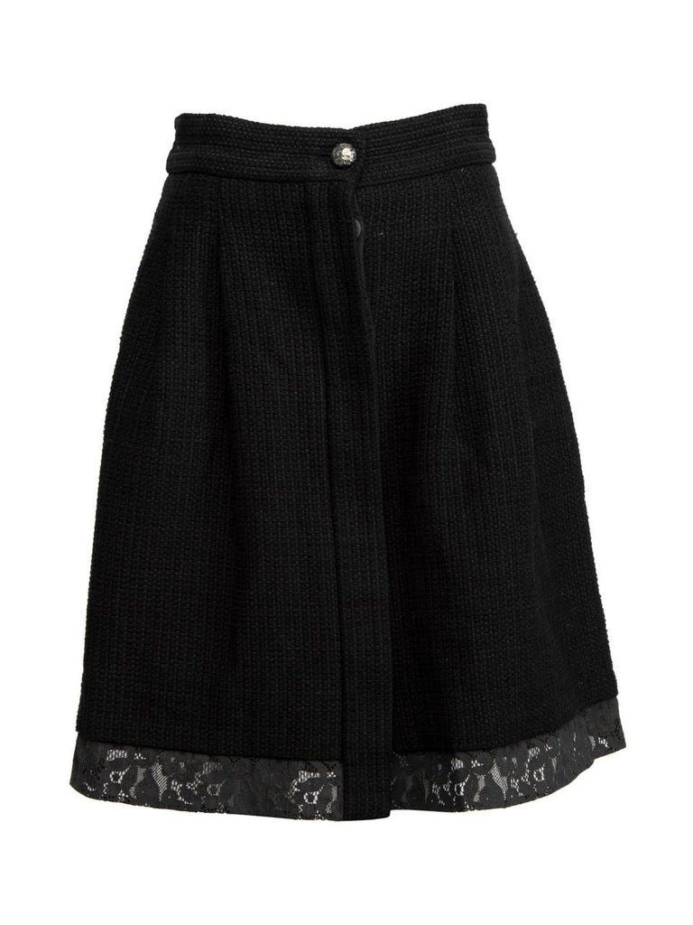 Chanel Women's Vintage Black Chanel Two Piece Suit For Sale at 1stDibs