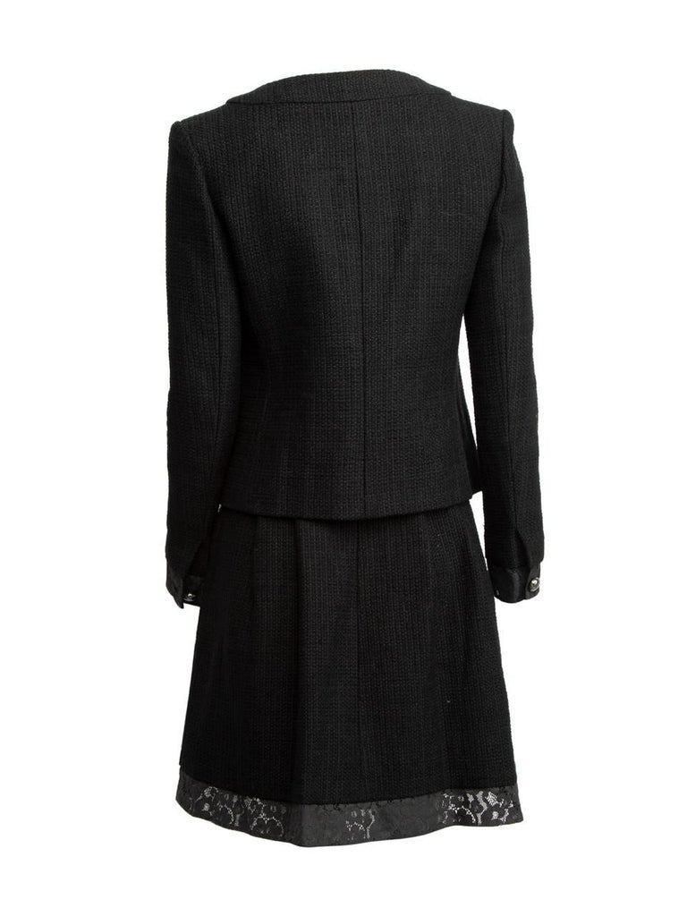Chanel Women's Vintage Black Chanel Two Piece Suit For Sale at 1stDibs