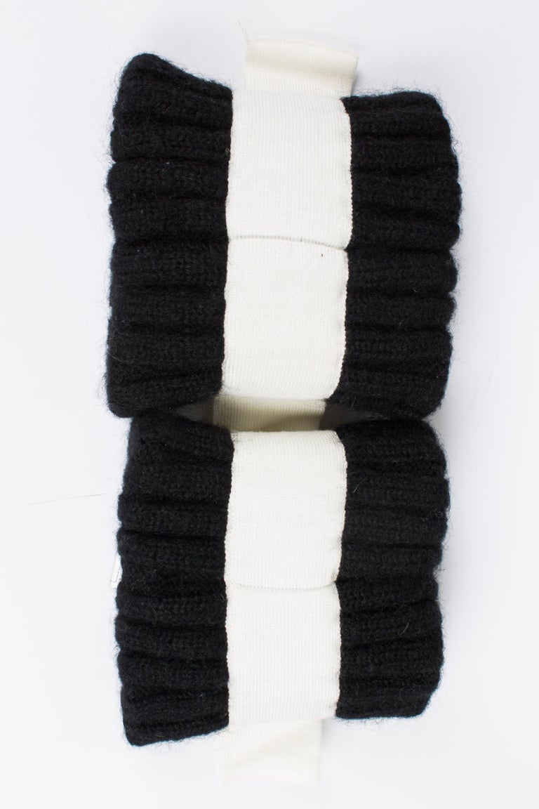Chanel Wool Cuffs - black and white at 1stDibs
