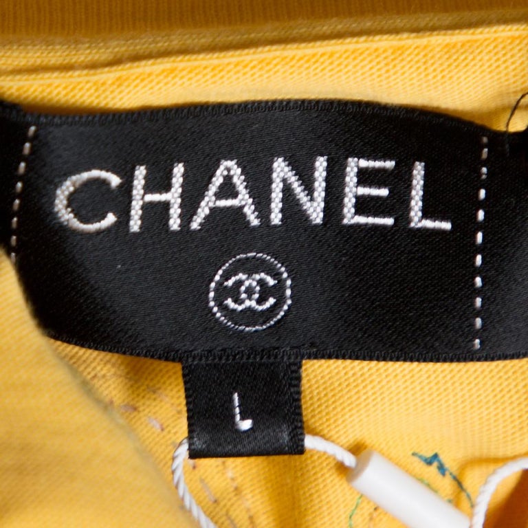 Chanel X Pharrell Yellow Embellished Cotton Short Sleeve T-Shirt L For ...