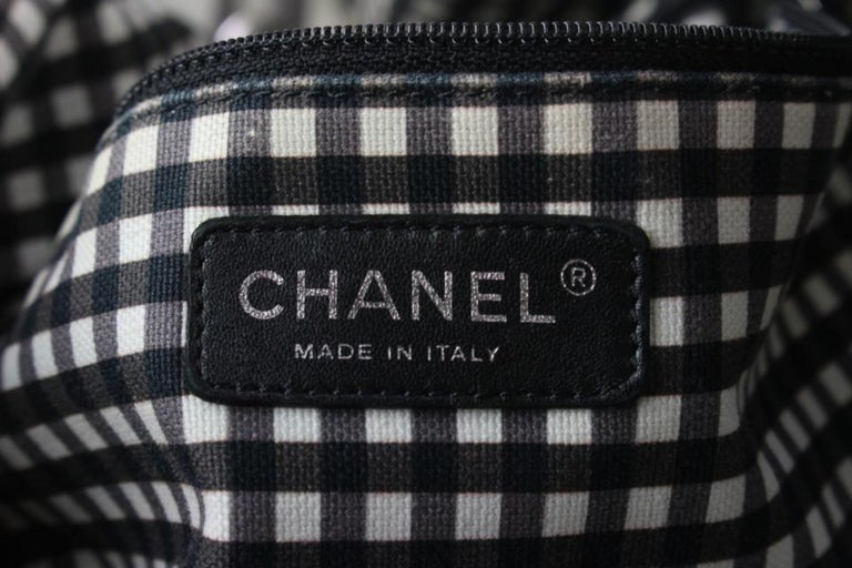 Chanel XL Black x White Cross Hatch Quilted Graphic Tote Bag 115c20 For ...