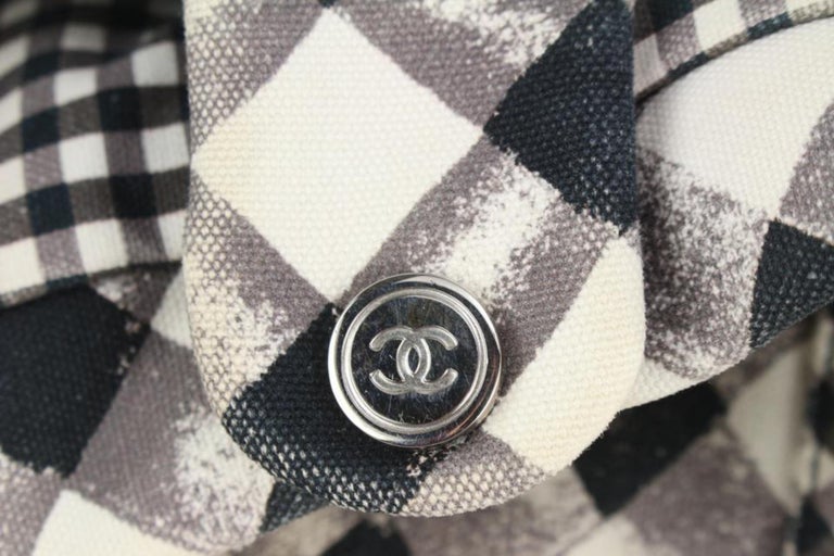 Chanel XL Black x White Cross Hatch Quilted Graphic Tote Bag 115c20 For ...