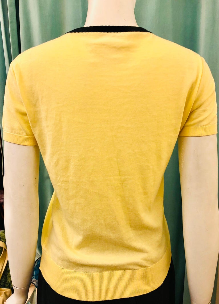 Chanel Yellow "CC" Cotton Top For Sale at 1stDibs