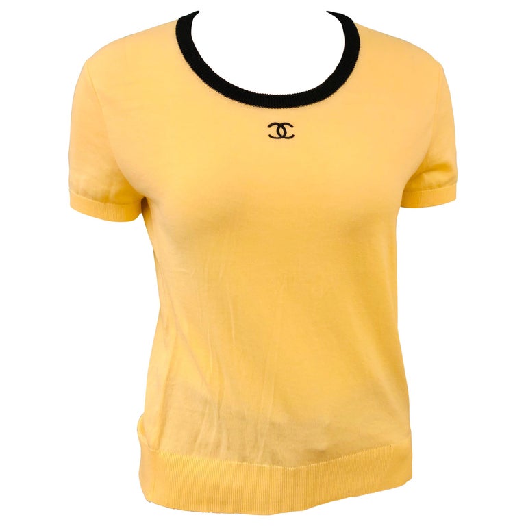 Chanel Yellow "CC" Cotton Top For Sale at 1stDibs