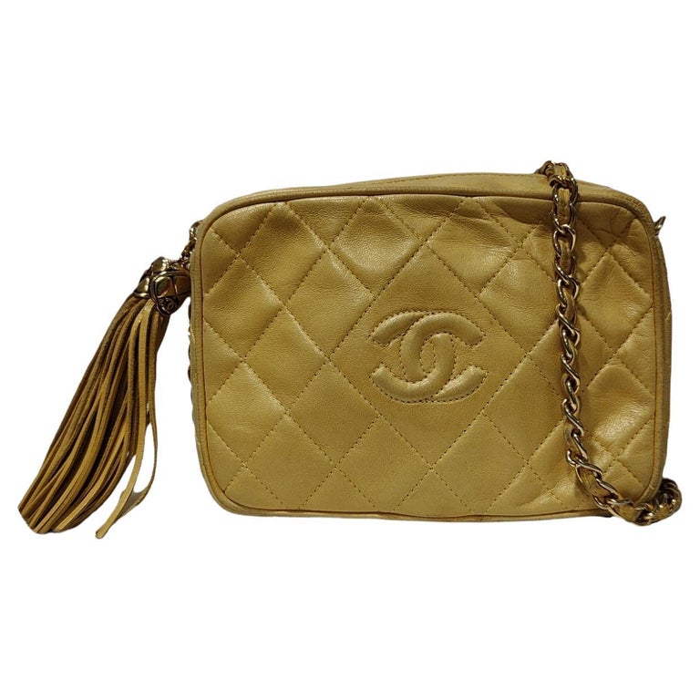 Chanel Yellow leather camera shoulder bag For Sale at 1stDibs