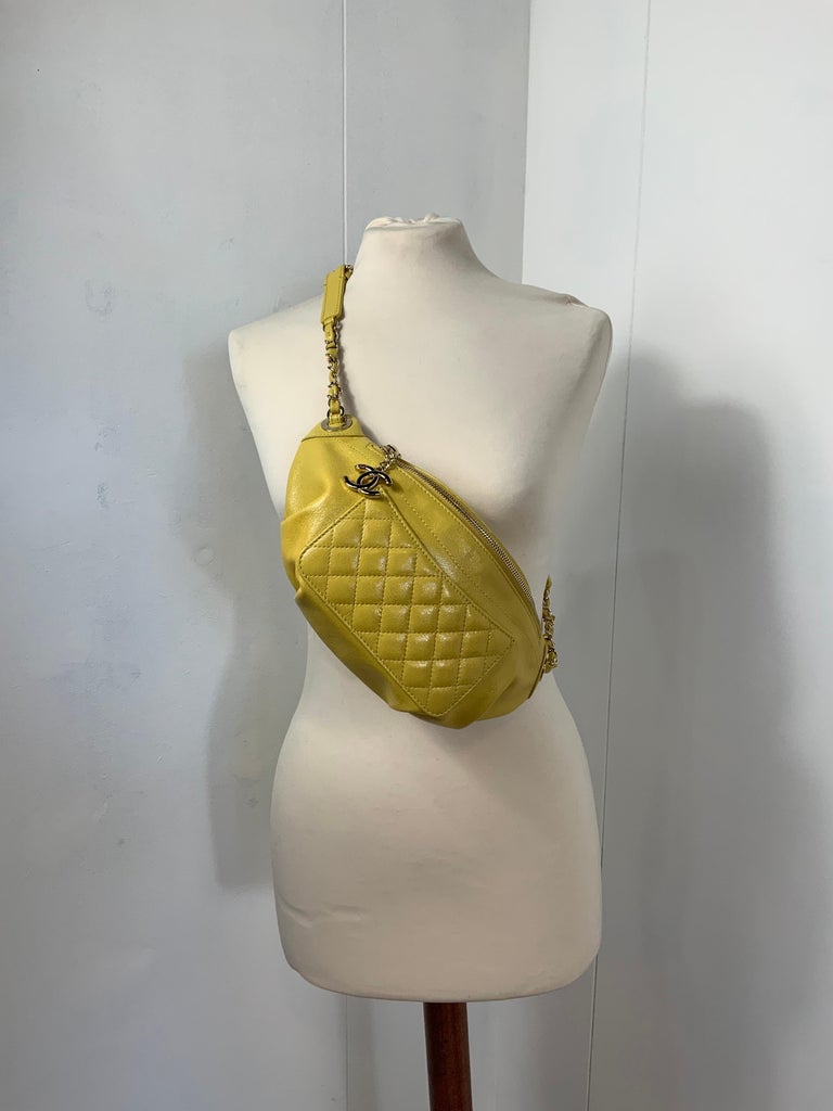 Chanel Yellow Pouch at 1stDibs