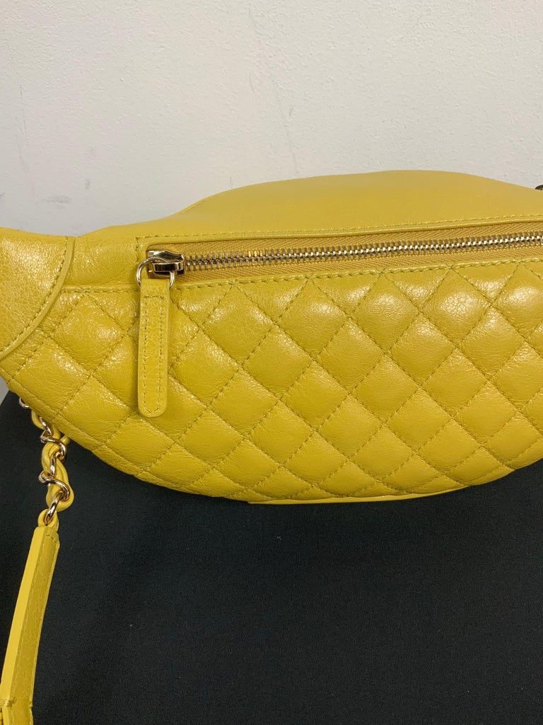 Chanel Yellow Pouch For Sale at 1stDibs