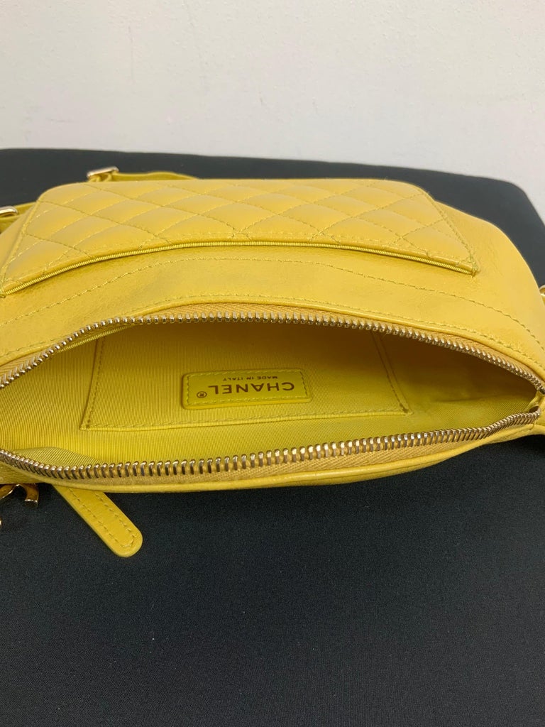 Chanel Yellow Pouch For Sale at 1stDibs