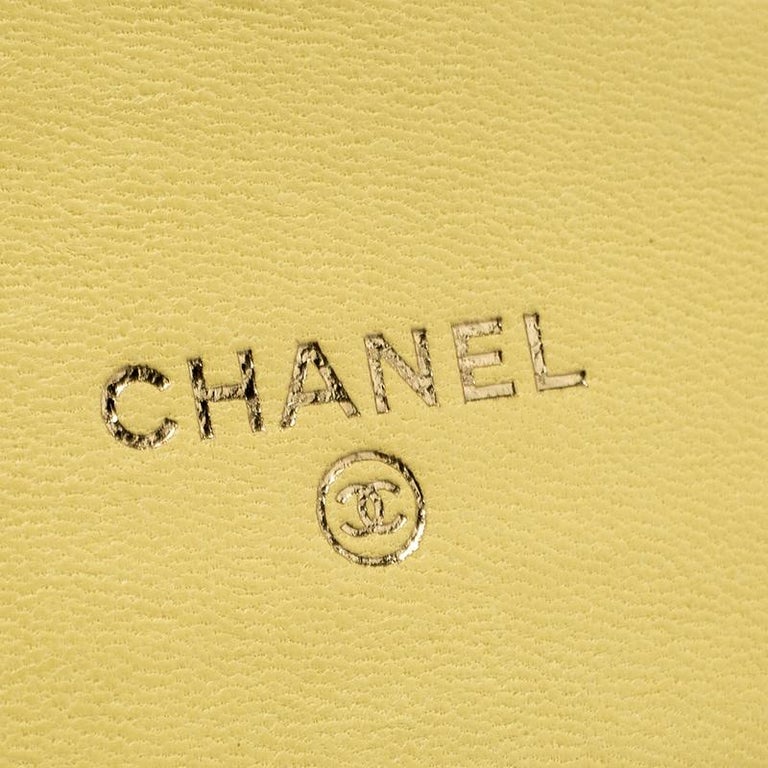 Chanel Yellow Quilted Leather Flap Wallet For Sale at 1stDibs