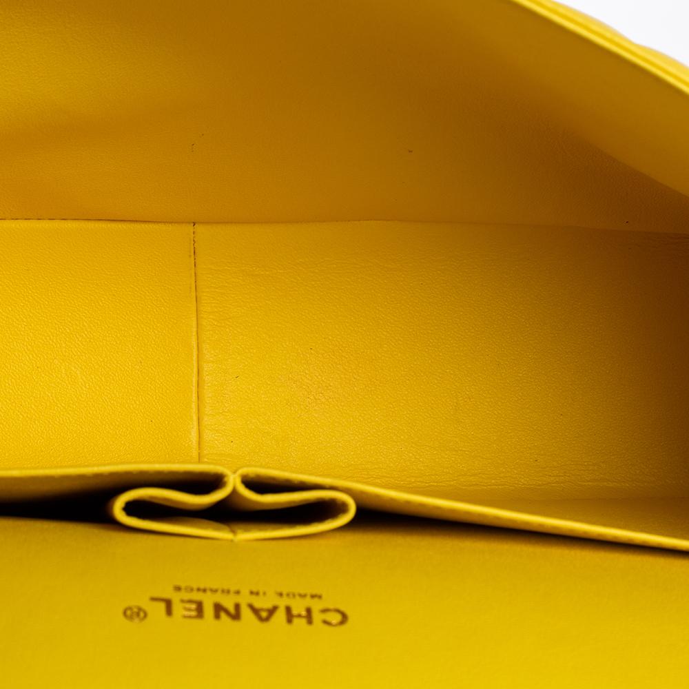 Chanel Yellow Quilted Leather Maxi Classic Double Flap Bag at 1stDibs ...