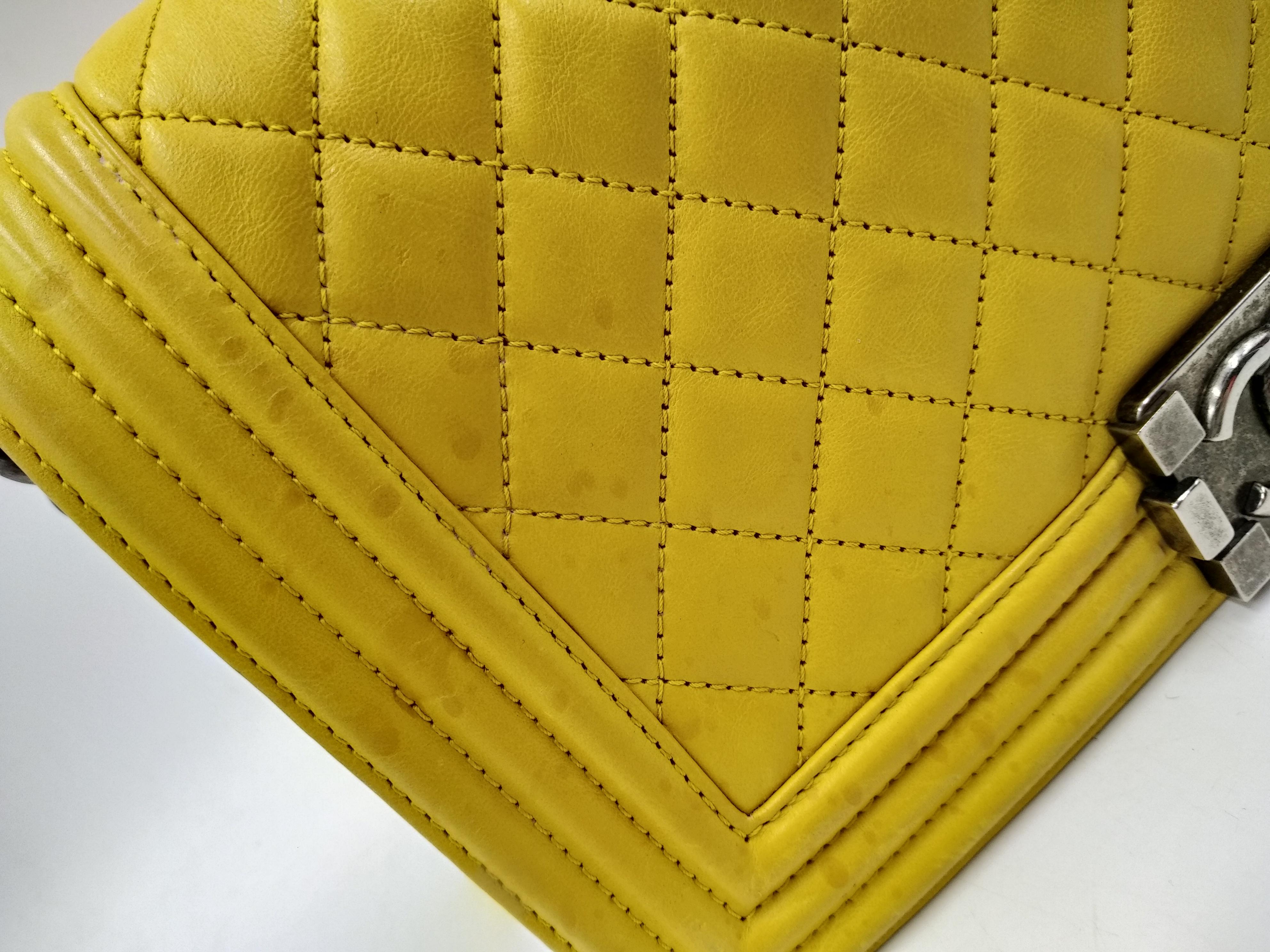 Chanel Yellow Quilted Leather Medium Boy Bag For Sale at 1stDibs ...