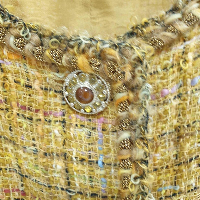 Chanel Yellow Tweed 2-piece Suit For Sale at 1stDibs