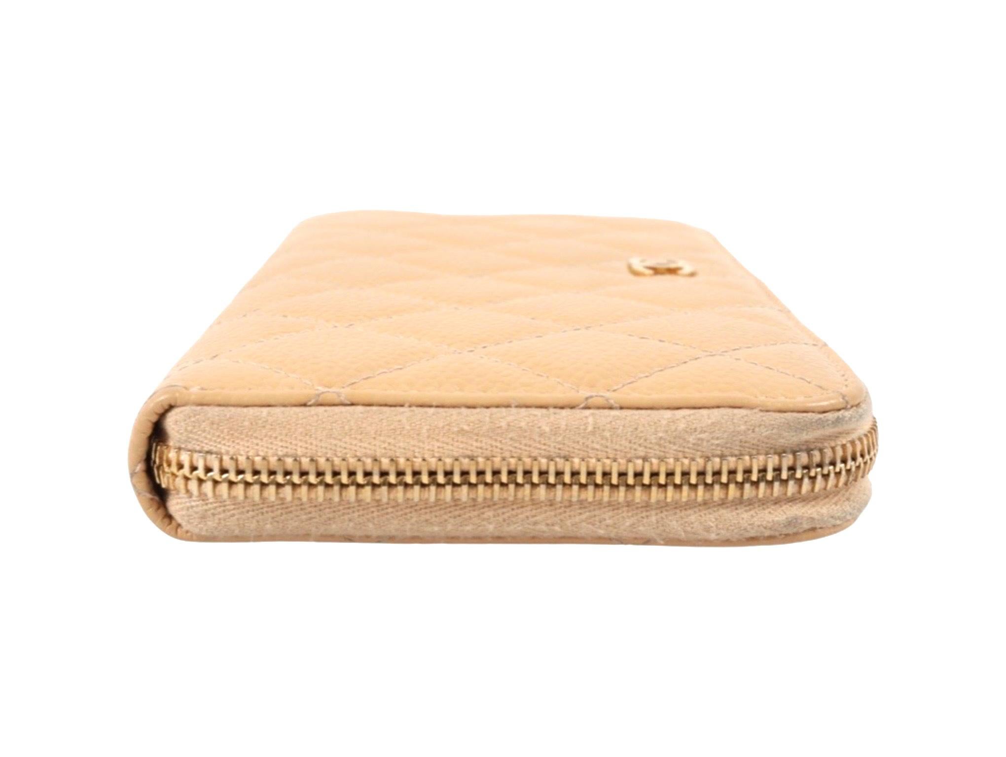 CHANEL ZIP AROUND WALLET Caviar Leather For Sale at 1stDibs