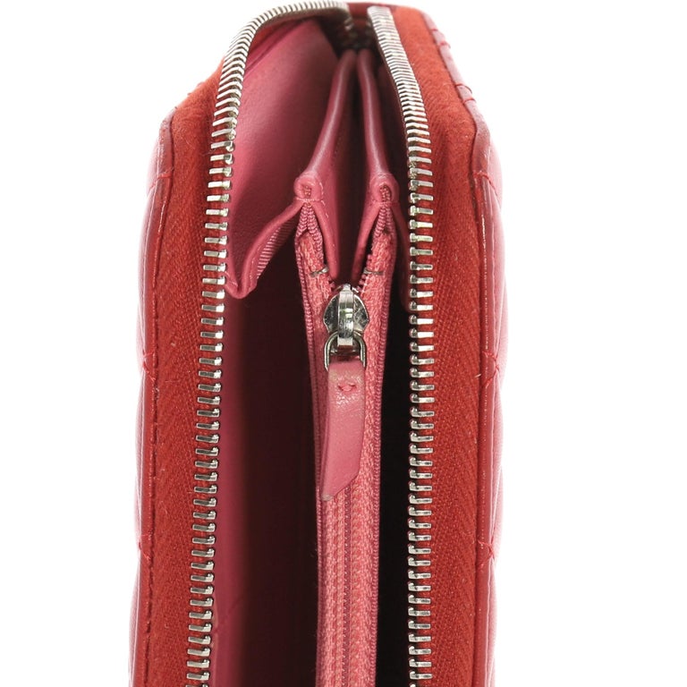 Chanel Zip Around Wallet Quilted Lambskin Long at 1stDibs