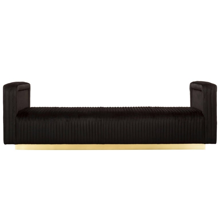 CHANNEL DAYBED - Modern Daybed in Glam Velvet on a Plinth Base For Sale ...