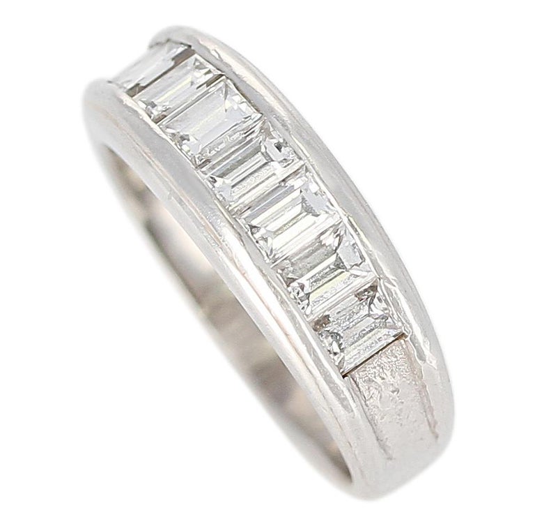 Channel Invisible Set Diamond Wedding Band, Platinum and 18 Karat White ...