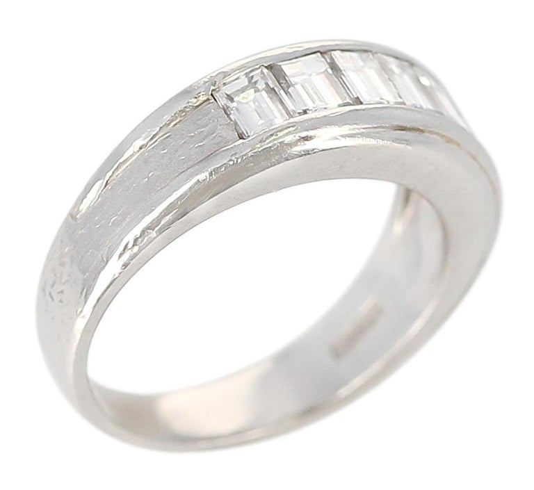 Channel Invisible Set Diamond Wedding Band, Platinum and 18 Karat White ...