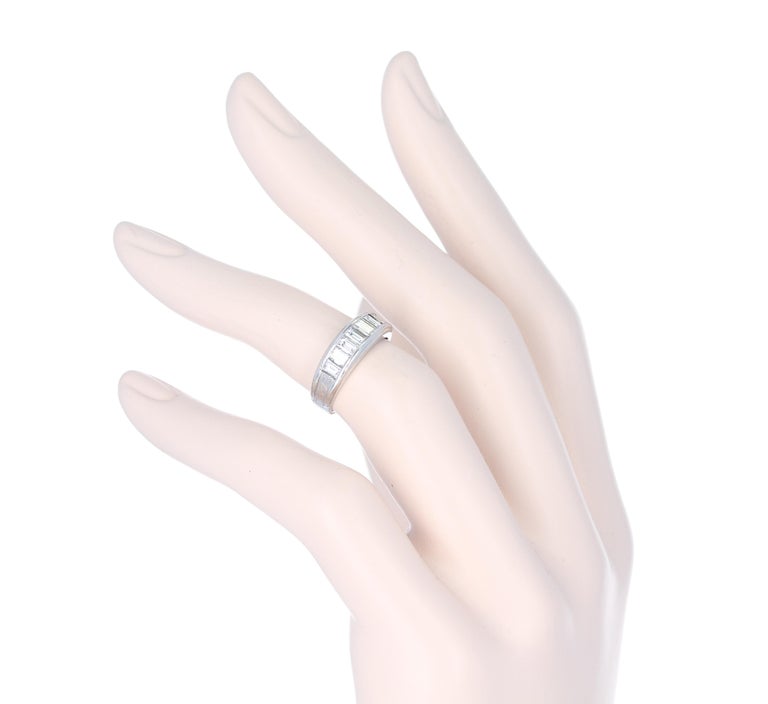 Channel Invisible Set Diamond Wedding Band, Platinum and 18 Karat White ...