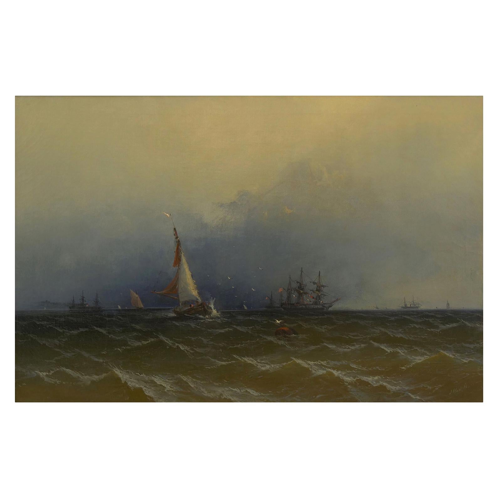'Navigating the Med' Large Detailed Seascape by James Miller, British ...