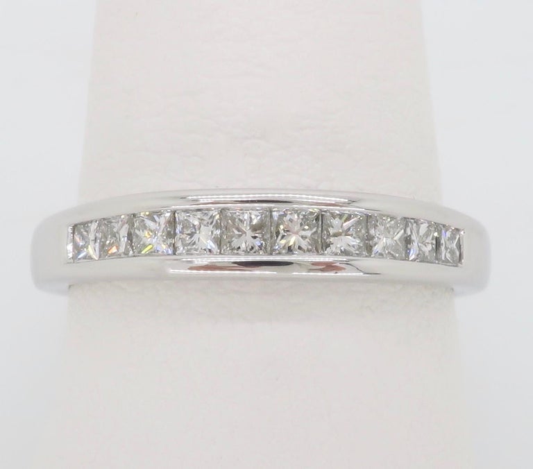Channel Set Diamond Band Made in 14k White Gold For Sale at 1stDibs