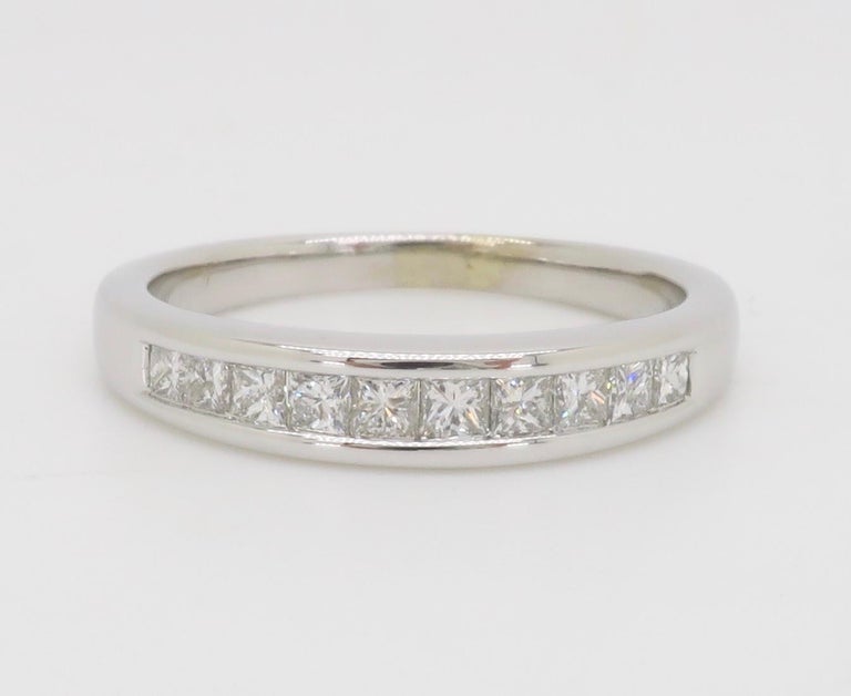 Channel Set Diamond Band Made in 14k White Gold For Sale at 1stDibs