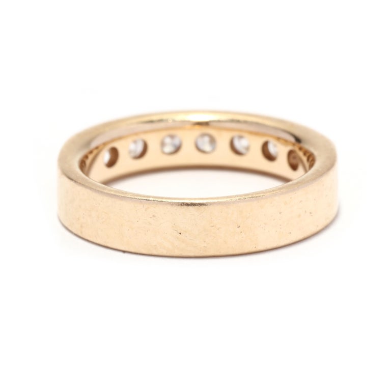 Channel Set Diamond Wedding Band, 14KT Yellow Gold, Ring Size 4.25 For ...