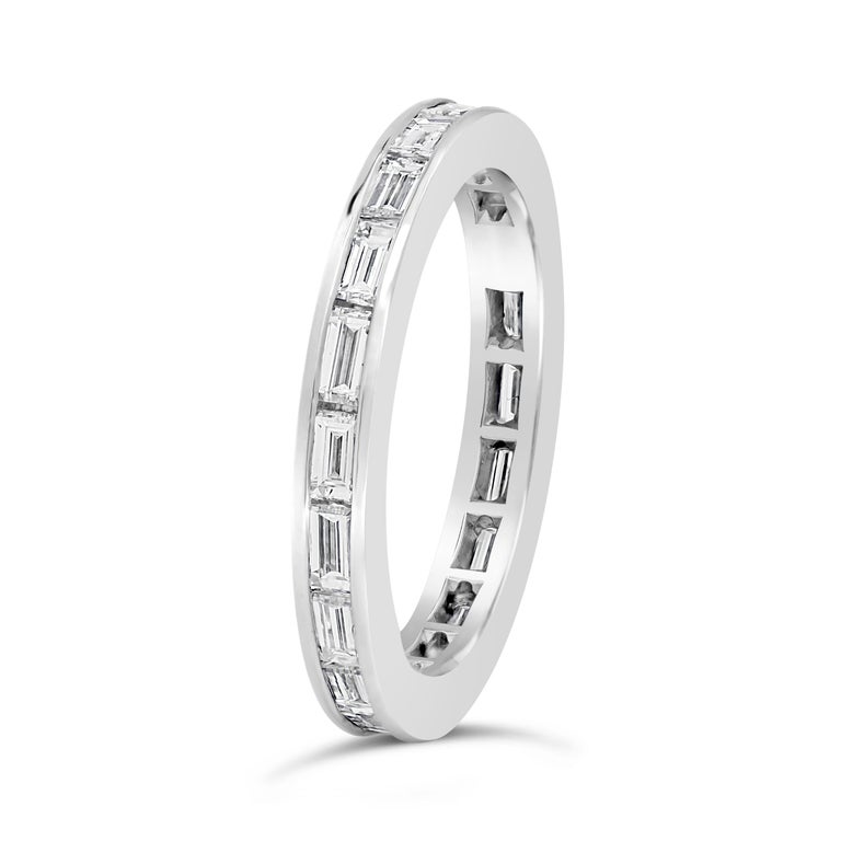 Horizontal Baguette Wedding Band