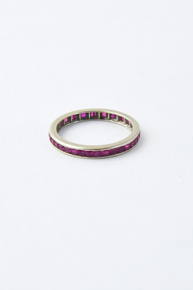 Channel-Set Ruby and Gold Eternity Band Ring at 1stDibs | channel set ...