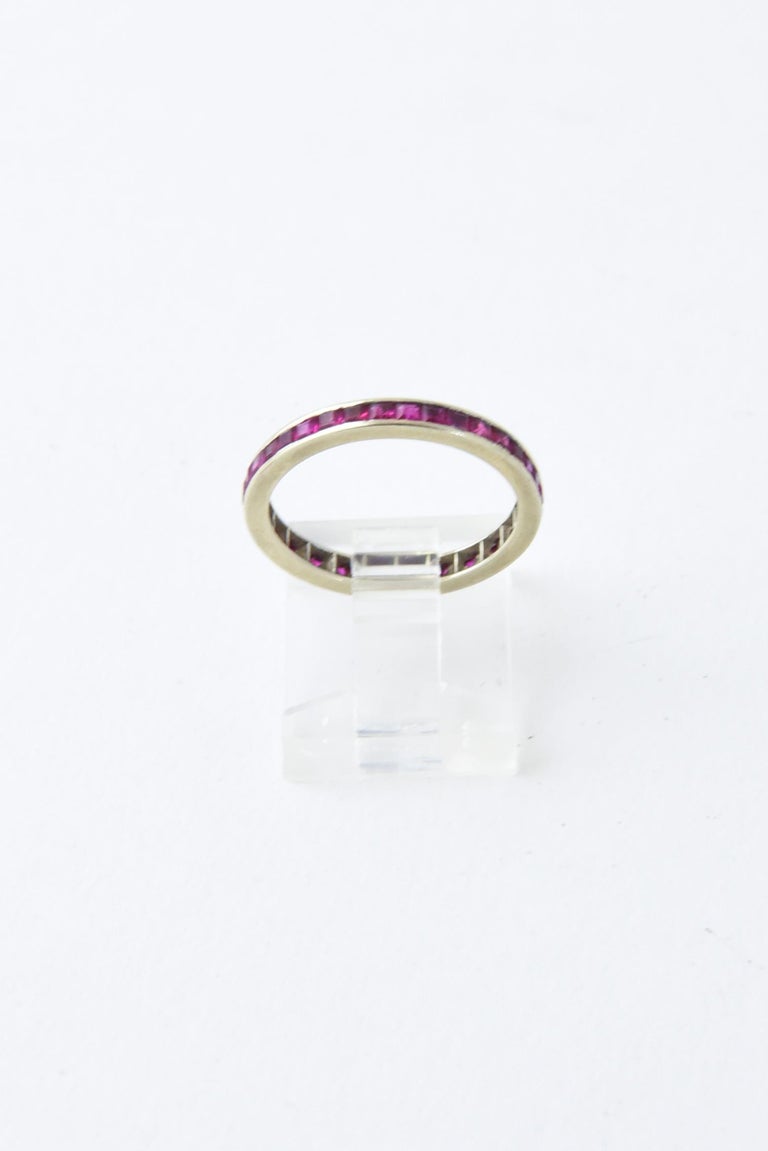 Channel-Set Ruby and Gold Eternity Band Ring at 1stDibs | channel set ...