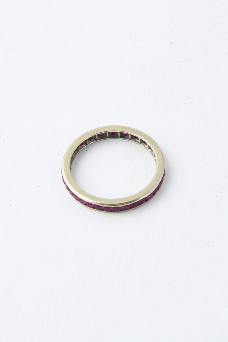 Channel-Set Ruby and Gold Eternity Band Ring at 1stDibs | channel set ...