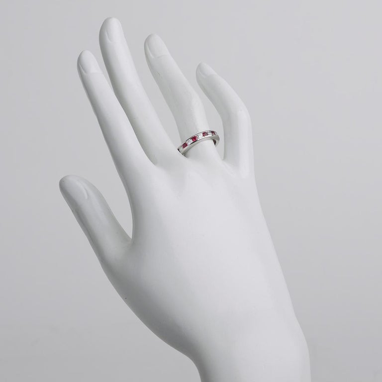 Channel-Set Ruby and Diamond Eternity Band For Sale at 1stDibs